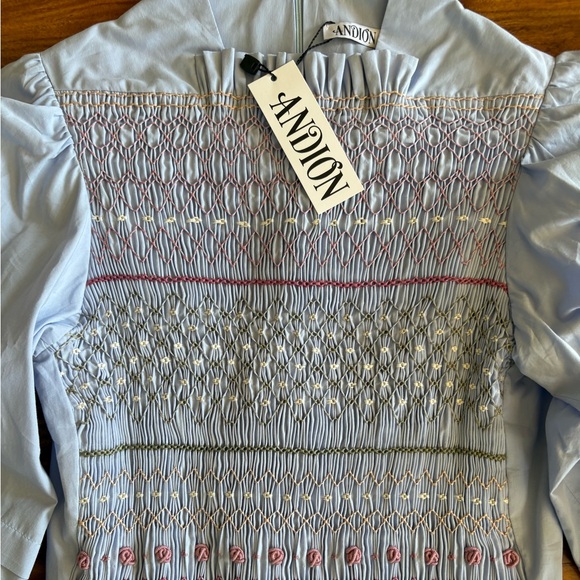 Andion | Tops | Nwt Andion Spain Womens Bespoke Hand Smocked Melissa ...